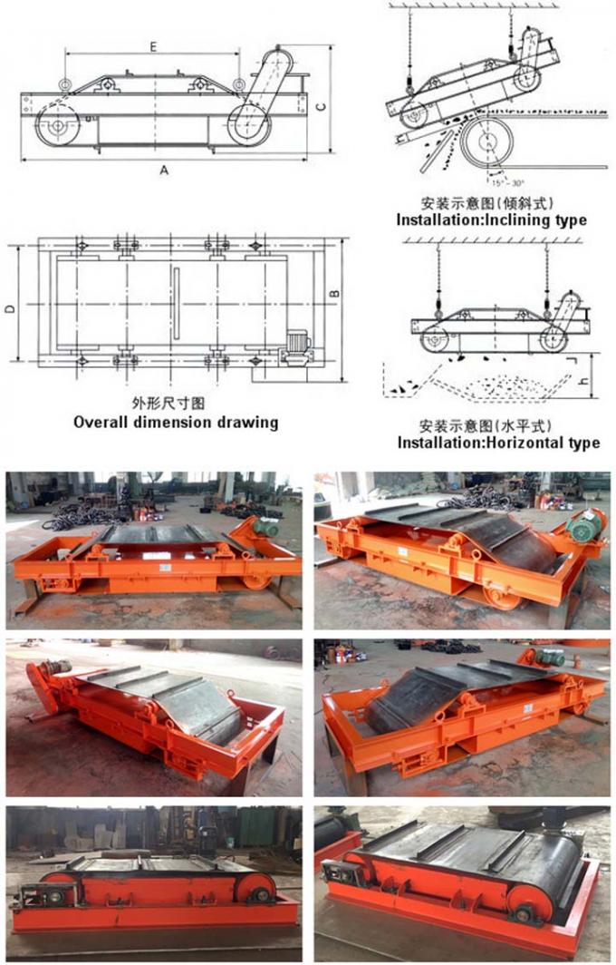 Tramp Iron Magnetic Belt Conveyor , Small Magnetic Separator 25kg Capcaity