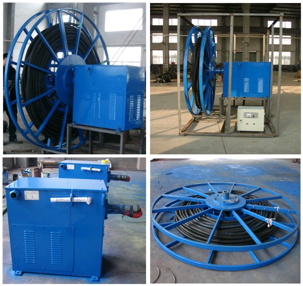 Motorized Cable Reel , Spring Powered Reels Integrated Socket Panel Design